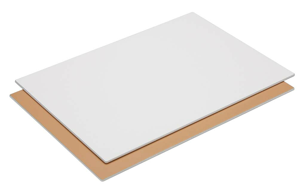 ●型番：CTL-51100●サイズ530×380×H4.6(mm)●材質プラスチックアルミ●プラスチックとアルミの複合ボード●雑菌が繁殖しづらく衛生的です。●アルミ層を挟みこむことにより反りにくい！●ささくれにくく、食品への異物混入の可能性...
