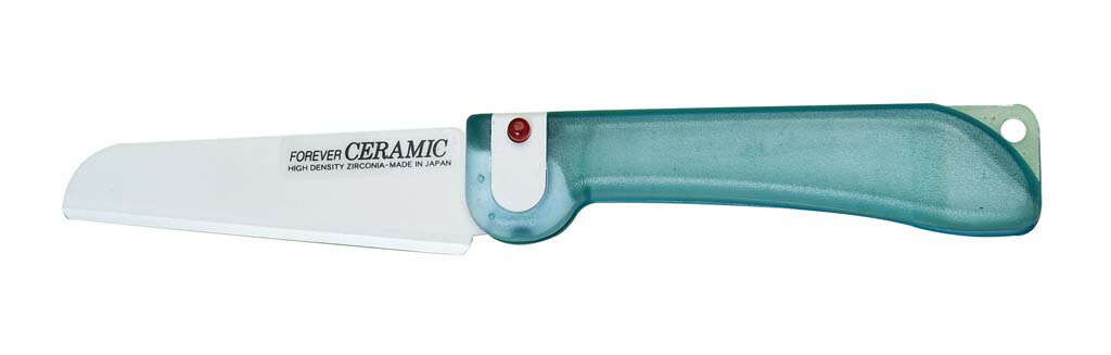 ●型番：CH-10●サイズ212(mm)●重量：45g●板厚：背:1.0(mm)●材質刃：ジルコニアセラミックハンドル：ABS樹脂●刃渡り：10cm●安全ロック付きでボタンを押しながらラクラク開閉、折込ナイフ。●金気がないので食品の風味を生...