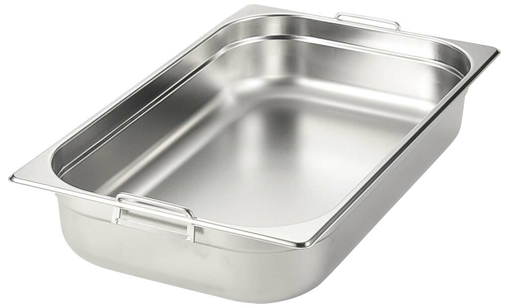 ●サイズ530×325(mm)●内寸深さ：150(mm)●重量：1.4kg●容量：20L●板厚：0.6(mm)●材質18-8ステンレス●中に食品が入ると非常に重くなります。そこで、上下にスライドするハンドルが運搬・収納に大活躍。※商品画像は...