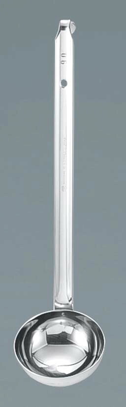 ●サイズφ75×250(mm)●重量：111g●容量：90cc●材質18-8ステンレス●皿部外周面に添わせた把手先部と皿部とを、スポット溶接で連結すると共に蝋付けによって両者の隙間を密封したレードルです。充分な強度を備えると共に、食品かすが...