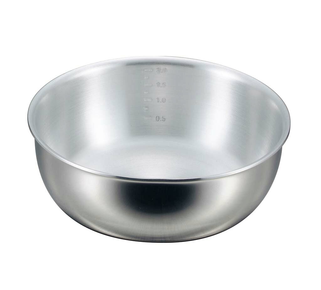 ●サイズφ195(mm)底径：142(mm)●内寸φ180(mm)深さ：70(mm)●重量：0.5kg●容量：1.5L●板厚：3.0(mm)●材質アルミ(1.9mm)SUS430(0.6mm)●電磁調理器：200V●熱伝導率の高いアルミと電...