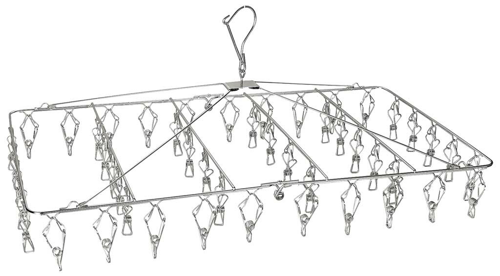 ●型番：SHS-48F●サイズ幅：700(mm)奥行：390(mm)高さ：295(mm)収納時：360×390×50(mm)●重量：1050g●材質ステンレス鋼●製造生産国：中国●丈夫でサビに強いステンレス製。●風が吹いても竿から外れにくい...