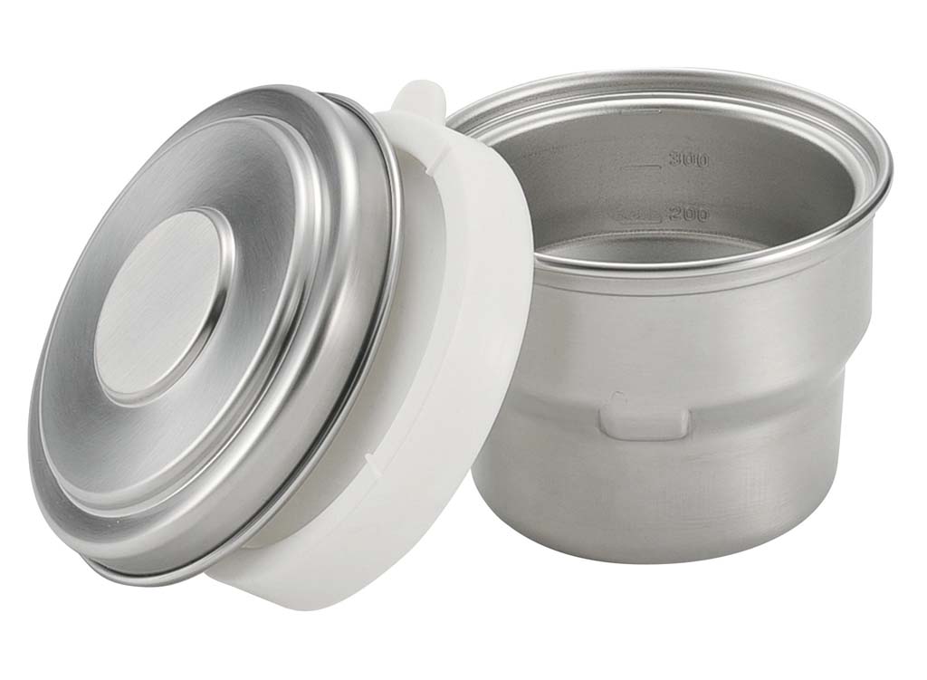 ●型番：SMB-MIN●サイズ本体：φ112×H86(mm)蓋：φ125(mm)●重量：370g●容量：0.4L●板厚：0.4(mm)●材質本体・蓋：18-8ステンレス内蓋：シリコン●内蓋を色分けする事により、主食、副食各種が一目瞭然で非常...