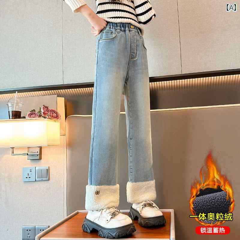 ・カテゴリ: 子供パンツ・スタイル: デニムパンツ・主な素材: ポリエステル80%・丈: ロング・柄: 無地・ウエスト位置: ハイウエスト・ウエストタイプ: ゴム・対象性別: 女性・対象年齢: 8歳以上（140cm以上）・生地加工: 柔軟・...