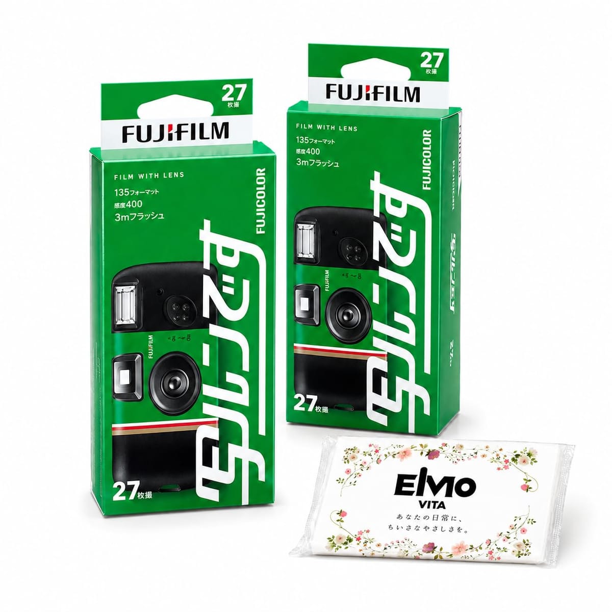 【セット内容】富士フイルム フジカラーレンズ付フィルム 写ルンです 使い捨てカメラ スタンダードタイプ シンプルエース 27枚撮り のセットです。おまけとしてオリジナルポケットティッシュを1点お付けします。【まとめ買いで便利】お買い物の手間...