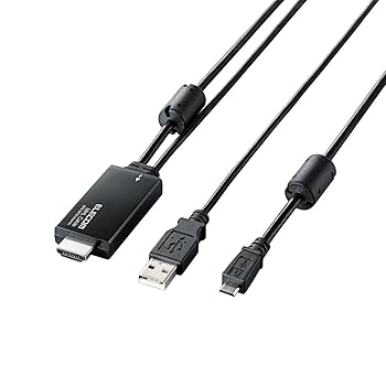 【中古】ELECOM MHL変換ケーブル USBmicroB-HDMI typeA USBケーブル付 2m ブラック MPA-MHDUA20BK【メーカー名】【メーカー型番】【ブランド名】エレコム(ELECOM) イヤホン・ヘッドホンアダプ...
