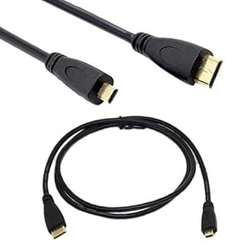【中古】Micro-HDMI To Mini HDMI 変換 ケーブル 1m、1.8m タイプD-タイプA ブラック 4k Ver 1.4、テレビ TV デジカメ ビデオ アクション カメラ ミニHDMI→マイクロHDMIケーブル 1M【メ...