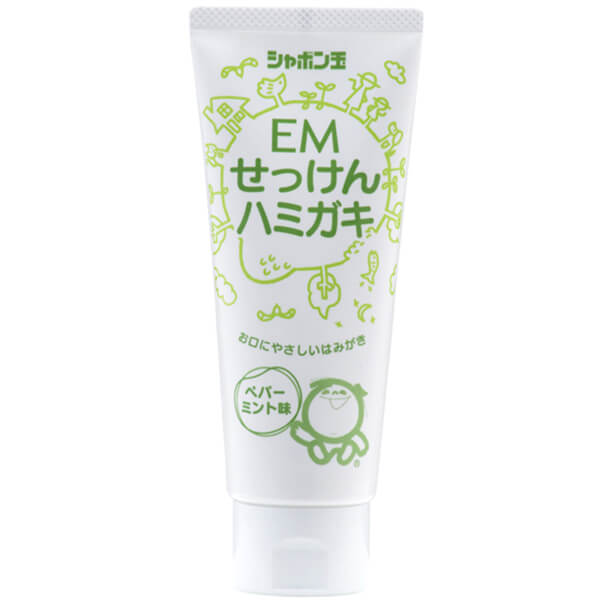 EM使用で環境にもやさしい無添加石けんハミガキ。 ペパーミント風味。 ●発泡剤に「無添加石けん」を使用しています。 ●泡立ちすぎず、辛すぎないので、お子様からご年配の方までご家族みんなでご使用いただけます。 ●ペパーミントの風味で口中爽やか...