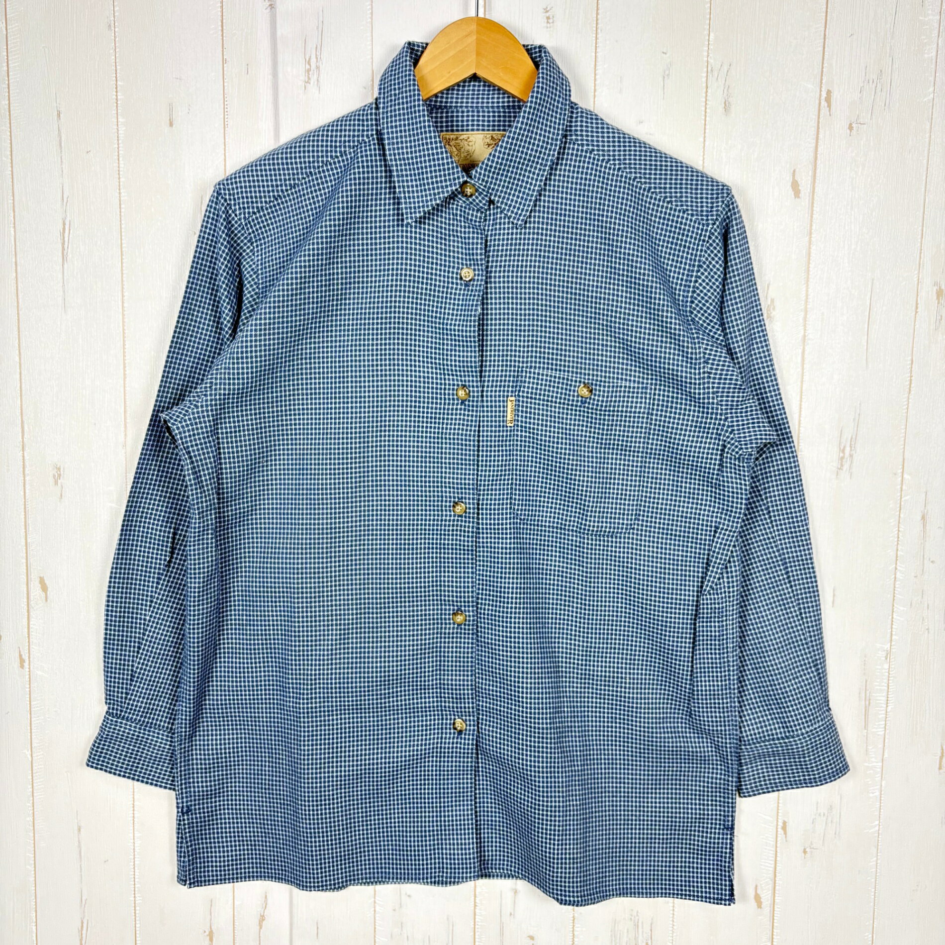 【Men's L】【Men's L ネイビー系】Janeriver ( ジェーンリバー ) オリジナル チェックシャツ ポリエステル ウェア トップス インナー シャツ ロングスリーブシャツ 化繊 z00055014 ネイビー系 ウェア ト...