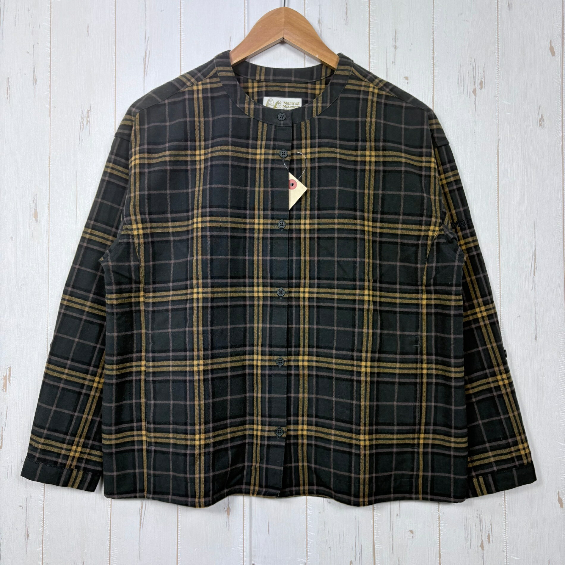 【Women's M】【Women's M グリーン系】Marmot ( マーモット ) 山シャツ 生産終了モデル 入手困難 四角友里コラボモデル ポリエステル ウェア トップス インナー シャツ ロングスリーブシャツ ウール z00057...