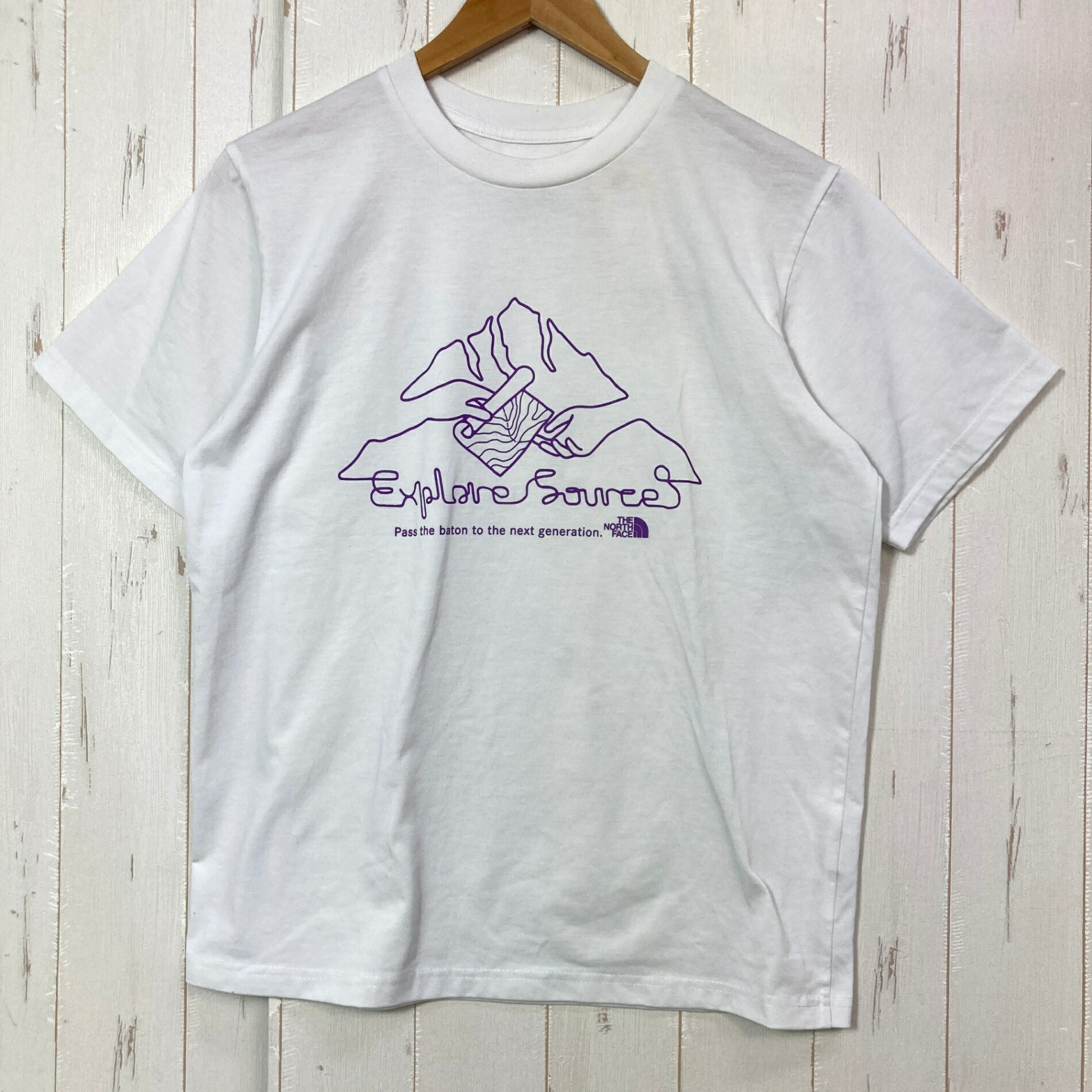 【Men's M】【Men's M ホワイト系】The North Face ( ザ・ノースフェイス ) ショート スリーブ エクスプロール ソース マウンテン ティー S/S Explore Source Mountain Tee ポリエ...