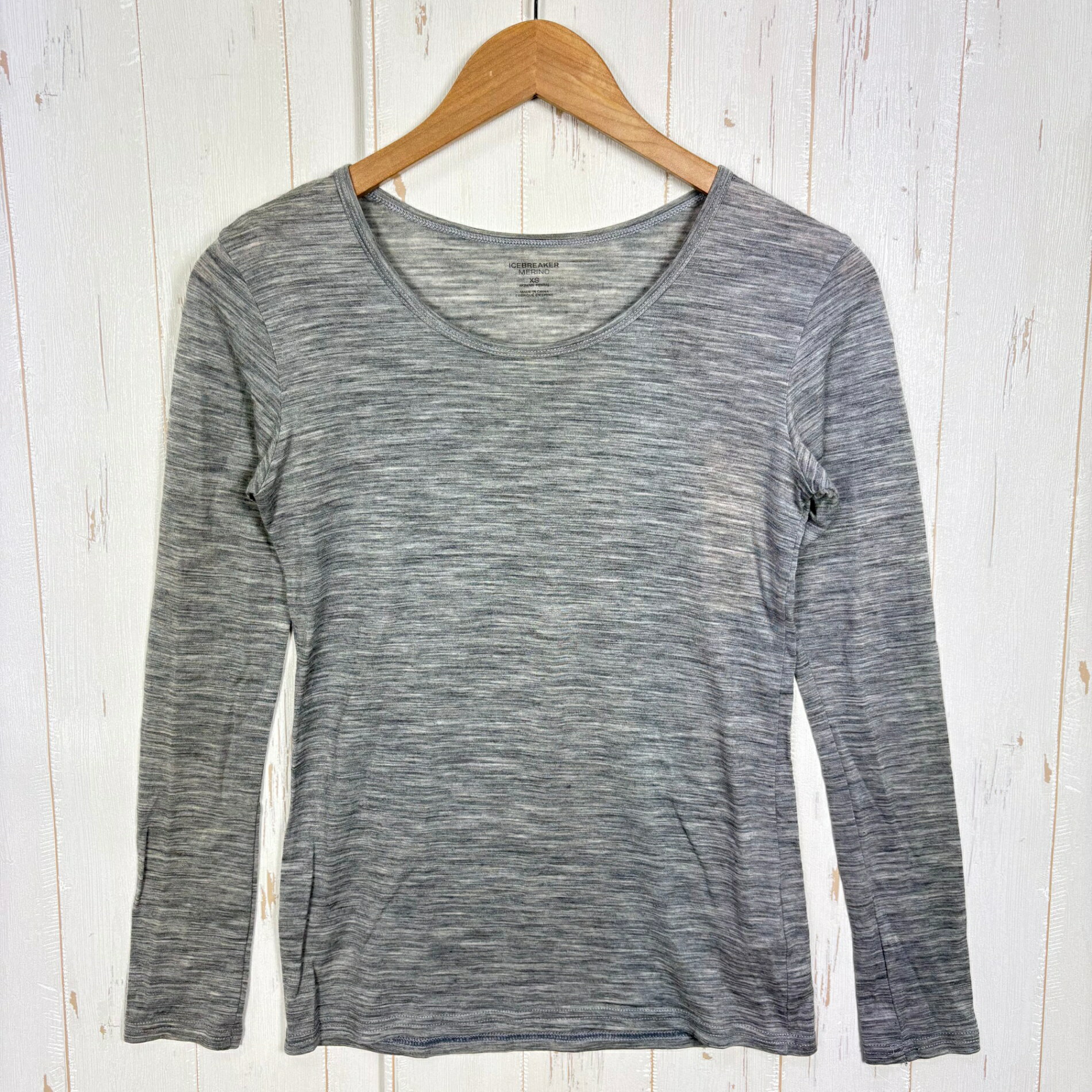 【Women's XS】【Women's XS グレー系】Icebreaker ( アイスブレーカー ) スピア ロングスリーブ クルー Speare LS Crewe メリノウール ウェア トップス インナー シャツ ロングスリーブTシャ...
