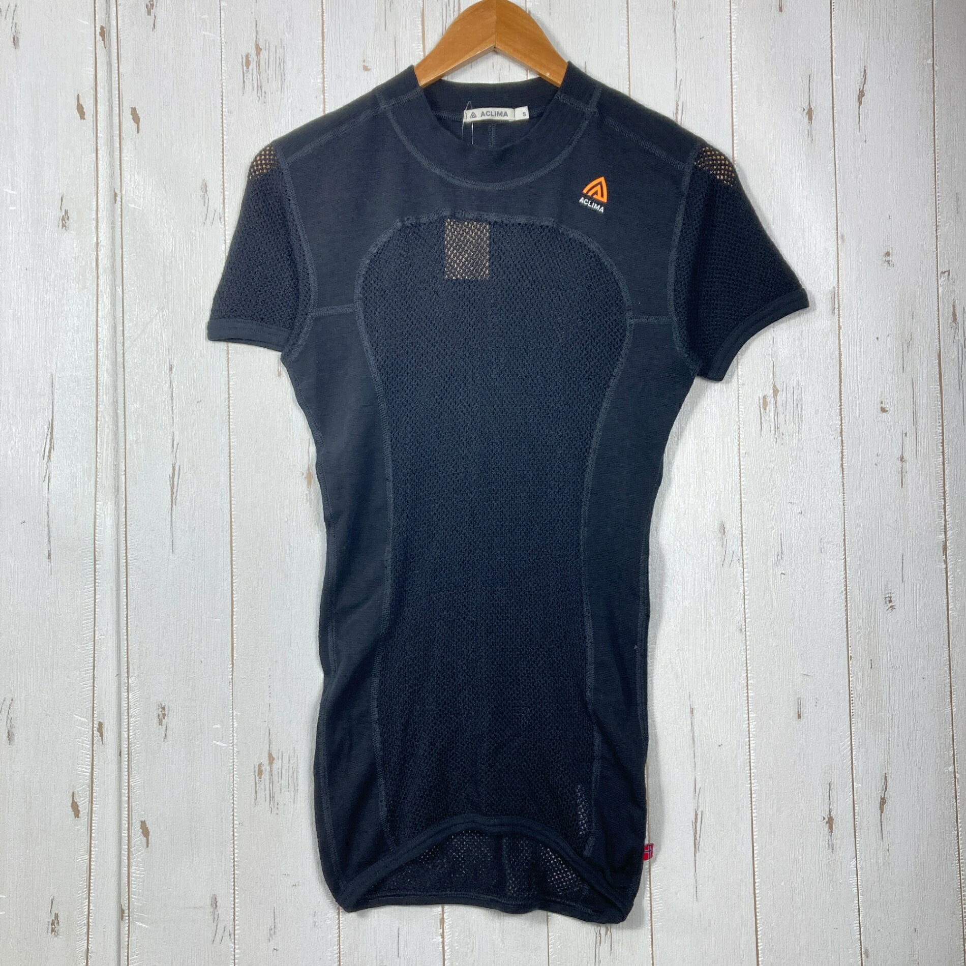 【Men's S】【Men's S ブラック系】Aclima ( アクリマ ) ウールネット ティー シャツ WOOLNET T-SHIRT メリノウール ウェア トップス インナー シャツ ショートスリーブTシャツ クルーネック ウール ...