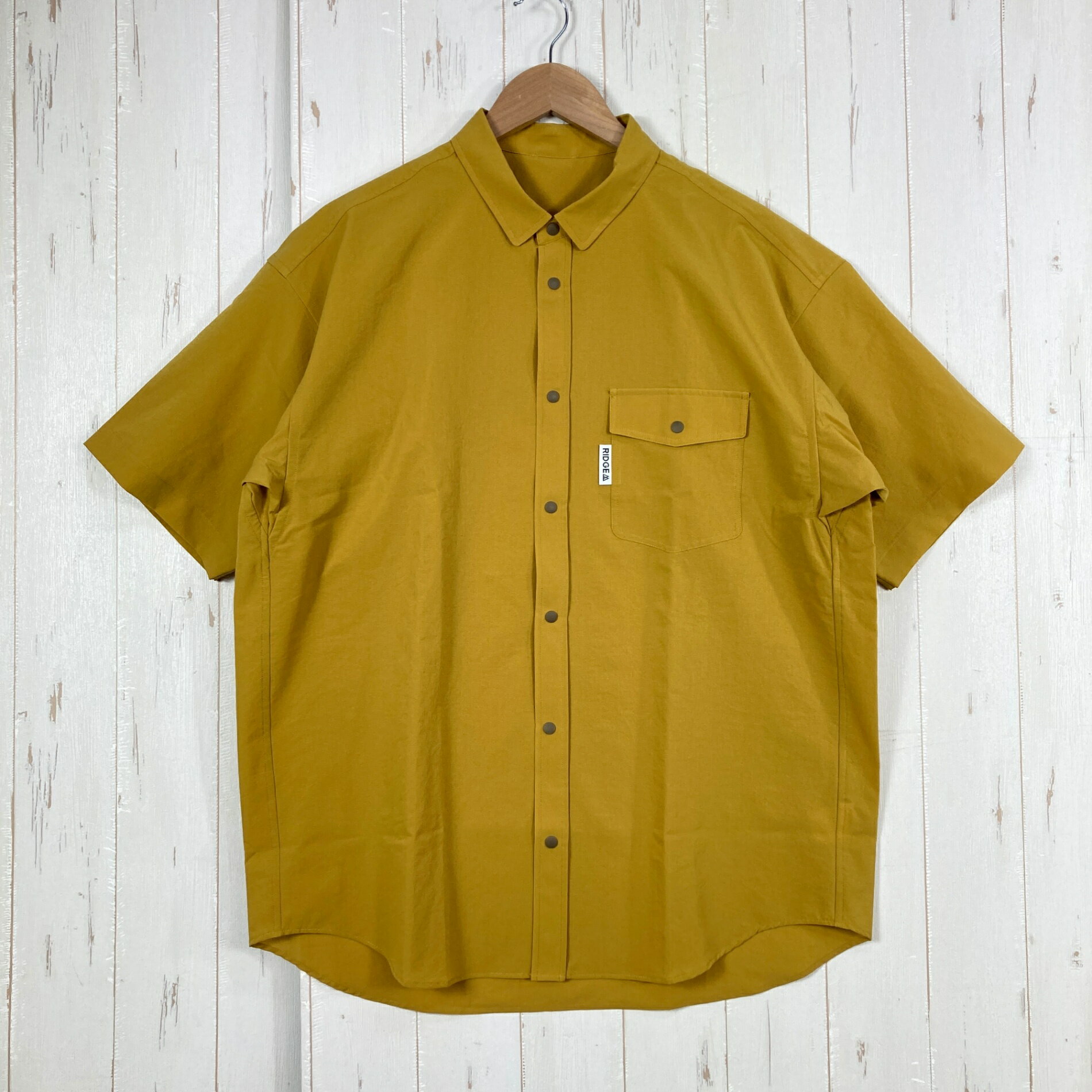 【Men's L】【Men's L イエロー系】Ridge Mountain Gear ( リッジマウンテンギア ) ベーシック ロングスリーブ シャツ Basic Short Sleeve Shirt Rustic Mustard ポリエ...