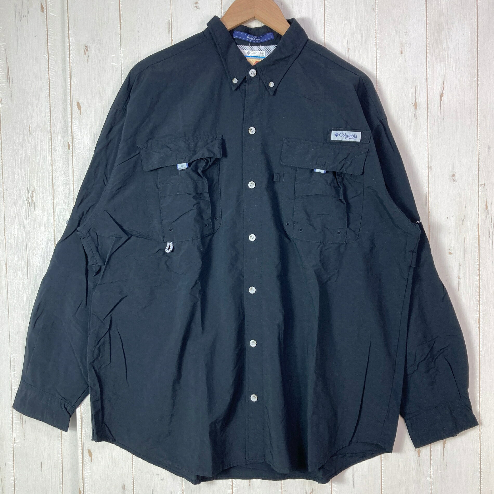 【Men's L】【Men's L ブラック系】Columbia ( コロンビア ) バハマ 2 ロングスリーブ シャツ Bahama II L S Shirt PFGシリーズ ナイロン ウェア トップス インナー シャツ ロングスリーブシ...