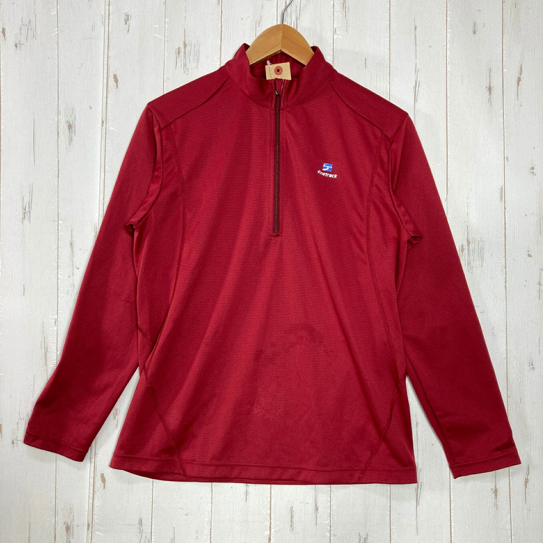 【Men's M】【Men's M レッド系】Finetrack ( ファイントラック ) ドラウト エア ジップ ネック Drought Air Zip Neck ポリエステル ウェア トップス インナー シャツ ロングスリーブシャツ 化...