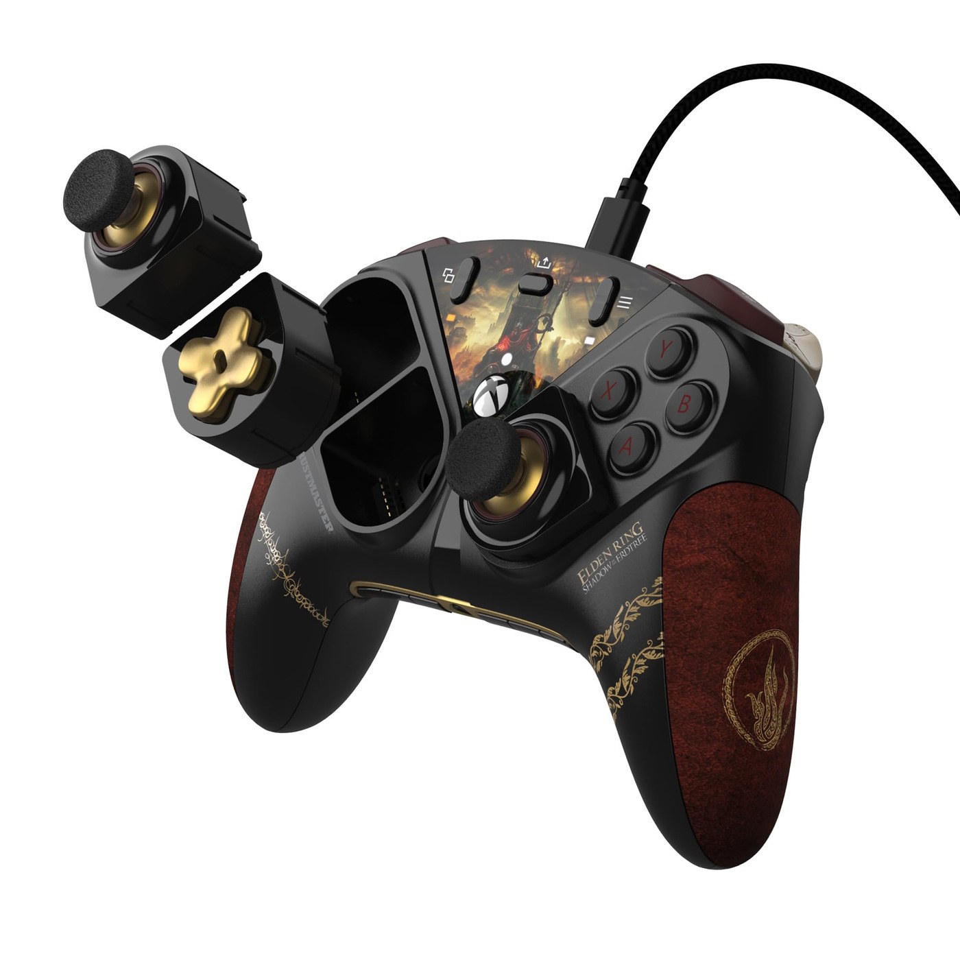 【商品について】ELDEN RINGデザインのESWAP X2 PRO CONTROLLERです。対応機器：Xbox Series X/S、Xbox One、PC。モジュールを交換できる有線コントローラーです。機器・ゲームによって利用できる...