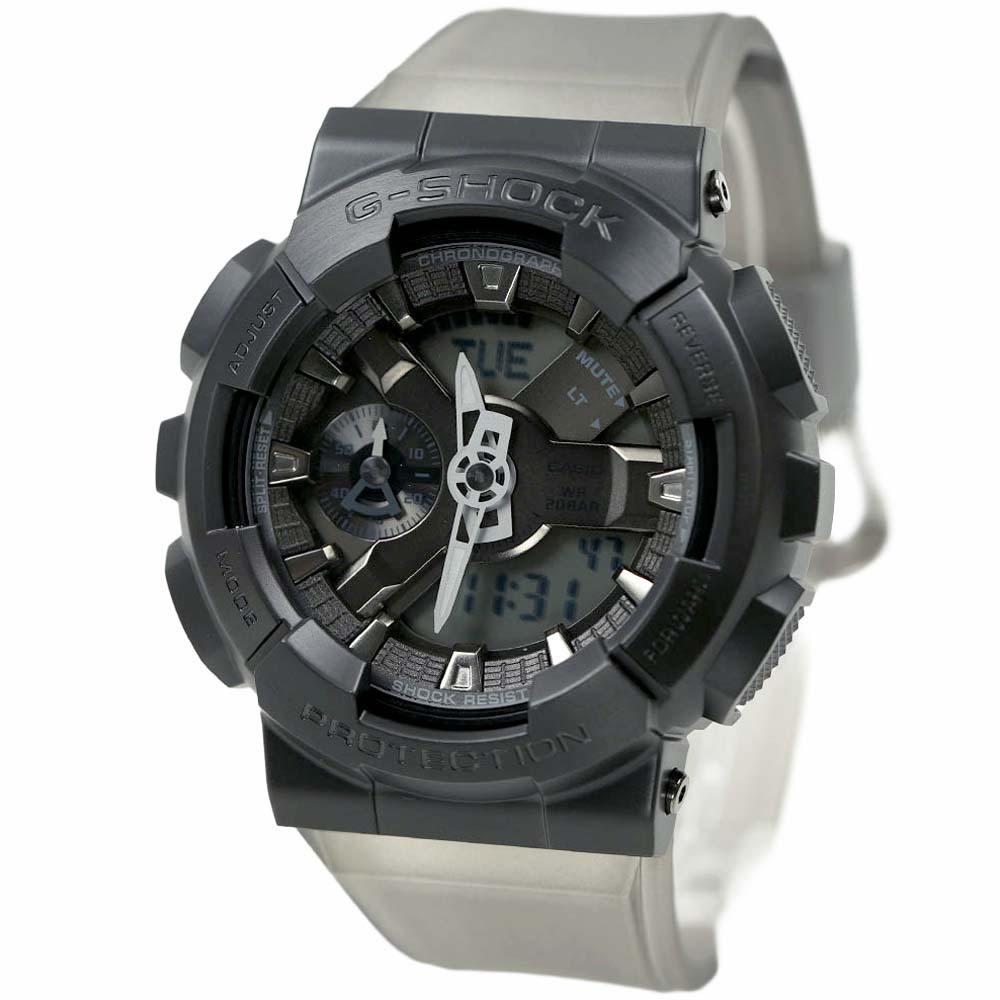 ■商品名 Gショック カシオ 腕時計 日付 カレンダー ストップウォッチ アラーム スケルトン 蓄光 夜光 ネオブライト メンズ ブラック CASIO G-SHOCK GM-110MF-1A■カラー 文字盤カラー：グレー（ガンメタリック） ...