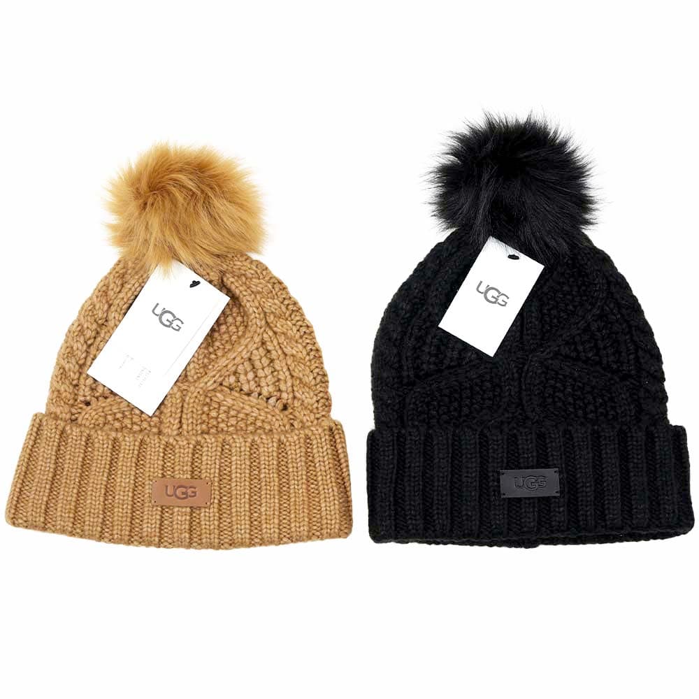 ■商品名 アグ ニット帽 帽子 ハット ブラック チェスナット UGG W Cable Beanie with Pom BLACK CHESTNUT 100819■カラー 1.BLACK / 2.CHESTNUT■素材 本体：アクリル54%...