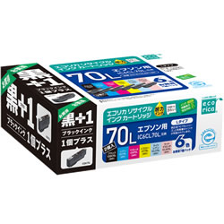IC6CL70L　リサイクルインクカートリッジ6色セット 【商品内容】 ICBK70L対応リサイクルカートリッジ 2個 ICC70L対応リサイクルカートリッジ ICM70L対応リサイクルカートリッジ ICY70L対応リサイクルカートリッジ ...