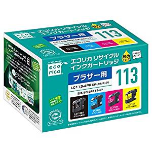 メール便での配送になるためパッケージを開封して3cm以内になるようエアパッキンでの梱包変更となります。 未開封状態をご希望の場合は配送方法タブをご確認ください。 LC113BK/C/M/Y対応リサイクルカートリッジ 各1個 適合機種 DCP...