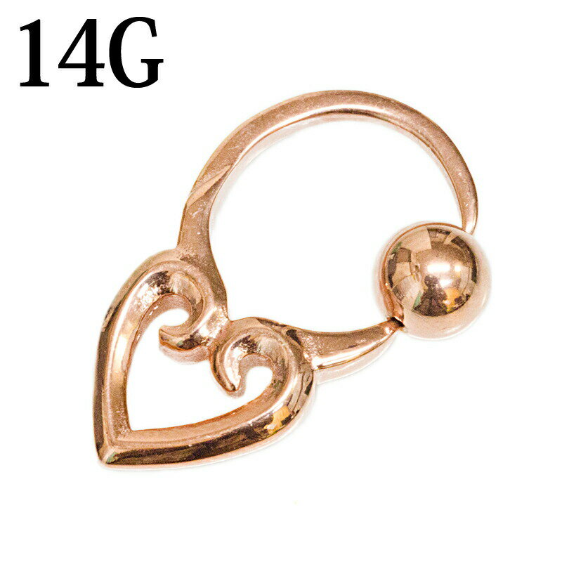 カラー 本体カラー：ローズゴールド サイズ ゲージ：14G(メーカーは14Gと記載していますが、実際は16Gと14Gの間ぐらいです) 内径：12mm ボールサイズ：6mm 素材 316Lサージカルステンレス ≪材質についての詳細はこちらをご...