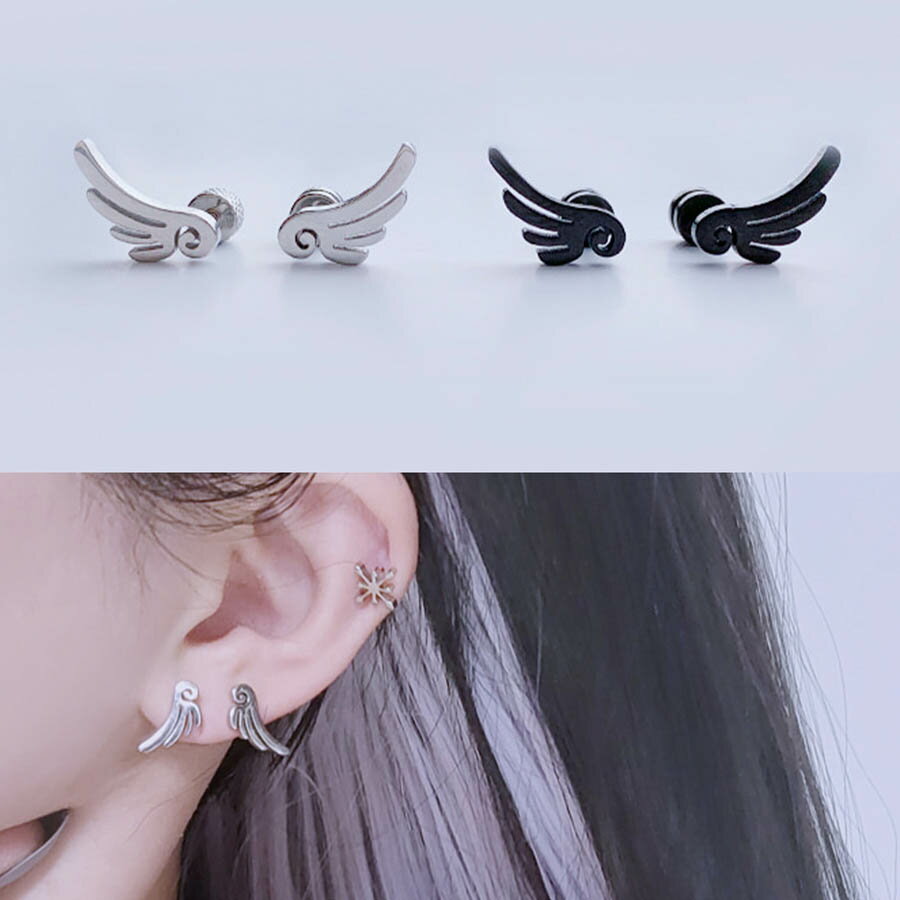 savage flat simple wing piercing セベージフラットシンプルウイング翼ピアス COMMENT キッチュな感じの羽状ピアスです。 フラットなデザインで様々なアイテムとスタイリングしやすいピアスです。 サージカルス...