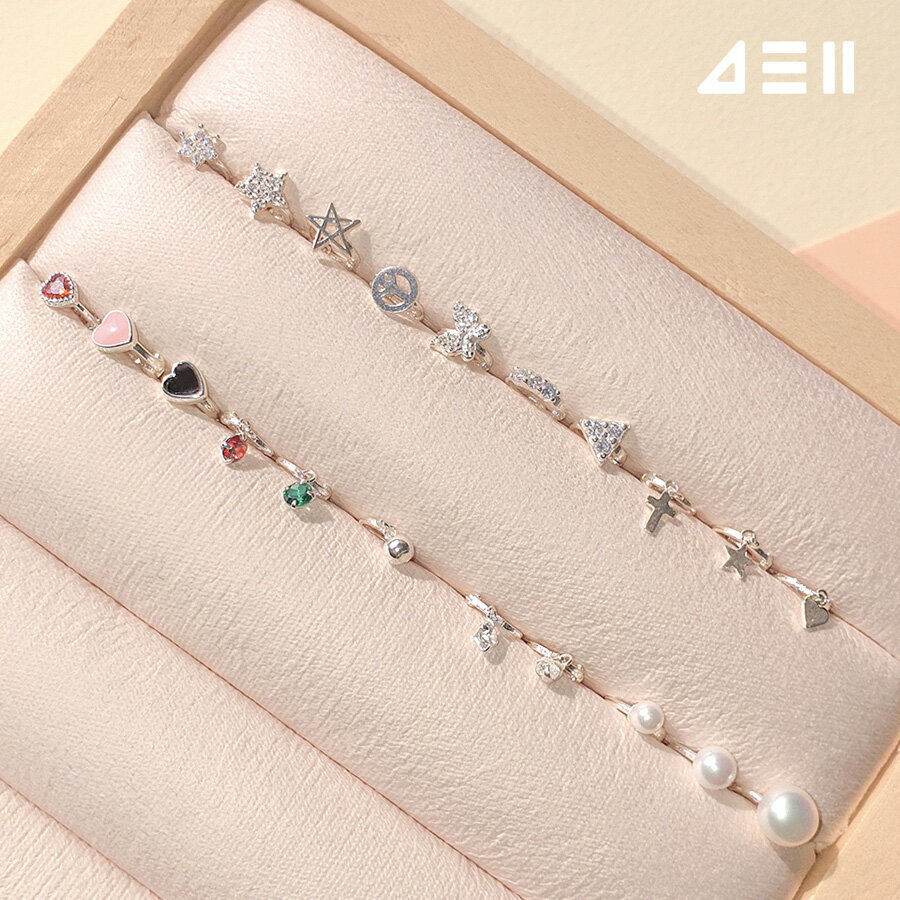 素材：925シルバー 01 Cross : 3mm(W) x 5mm(H) Star : 4mm(W) x 4mm(H) Heart : 4mm(W) x 3mm(H) 02 3mm 03 3mm(W) x 3mm(H) 04 4mm(W)...