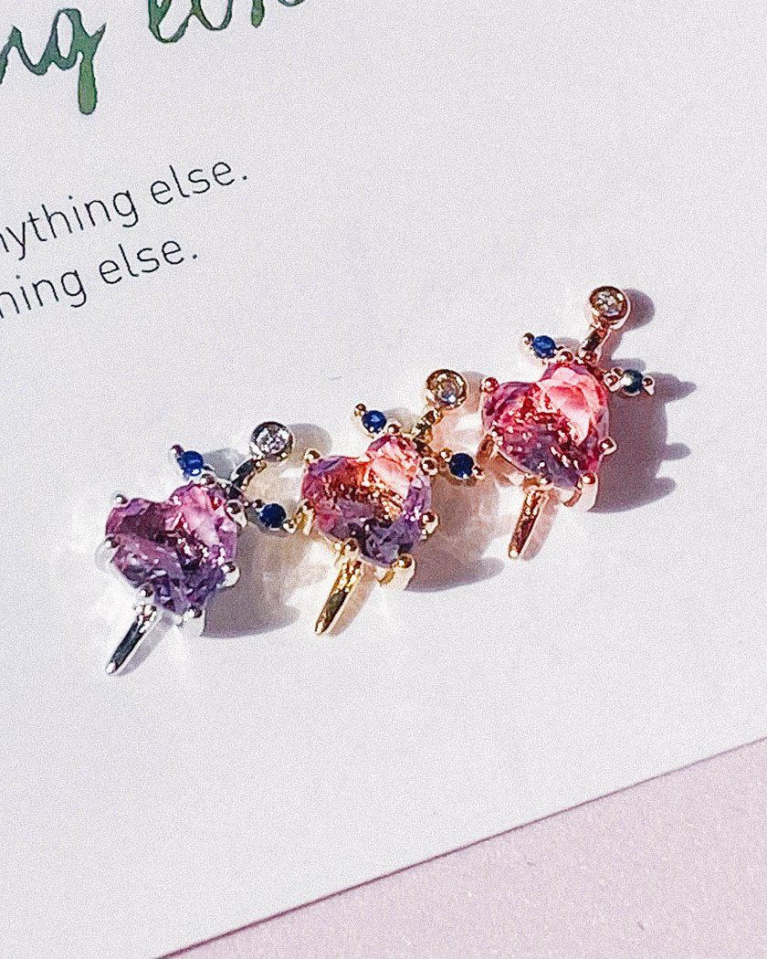 *素材:鍮真、サージカルスチール、メッキ、スートン *ペンダントサイズ:12mm(W) x 6mm(H) *ピアッシング: 16 G (1.2 mm) ,バーの長さ：6mm *ピアス:21G（0.8mm） イヤリング場合ご注文の前に必ずお読...
