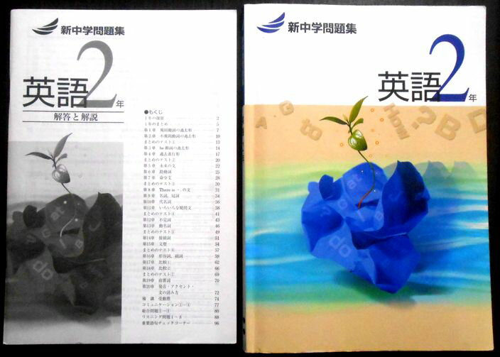 【送料無料】【中古】新中学問題集　英語　2年。 発行所：教育開発出版。サイズ25.8×18.3×1 cm。216p。 【目次】※画像をご確認ください。 【コンデション＝良い】別冊解答と解説付き。問題集に使用感、角折れがございます。中身は見た...
