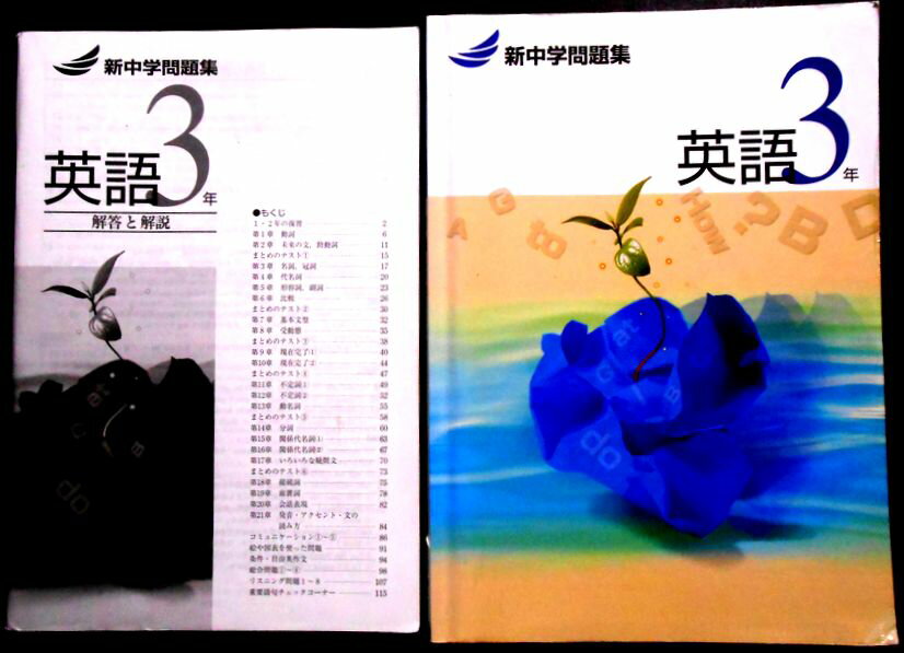 【送料無料】【中古】新中学問題集　英語　3年。 発行所：教育開発出版。商品サイズ25.8×18.3×1 cm。216p。 【目次】※画像をご確認ください。 【コンデション＝良い】別冊解答と解説集付き（表紙に名前の削除あり）。問題集若干の使用...