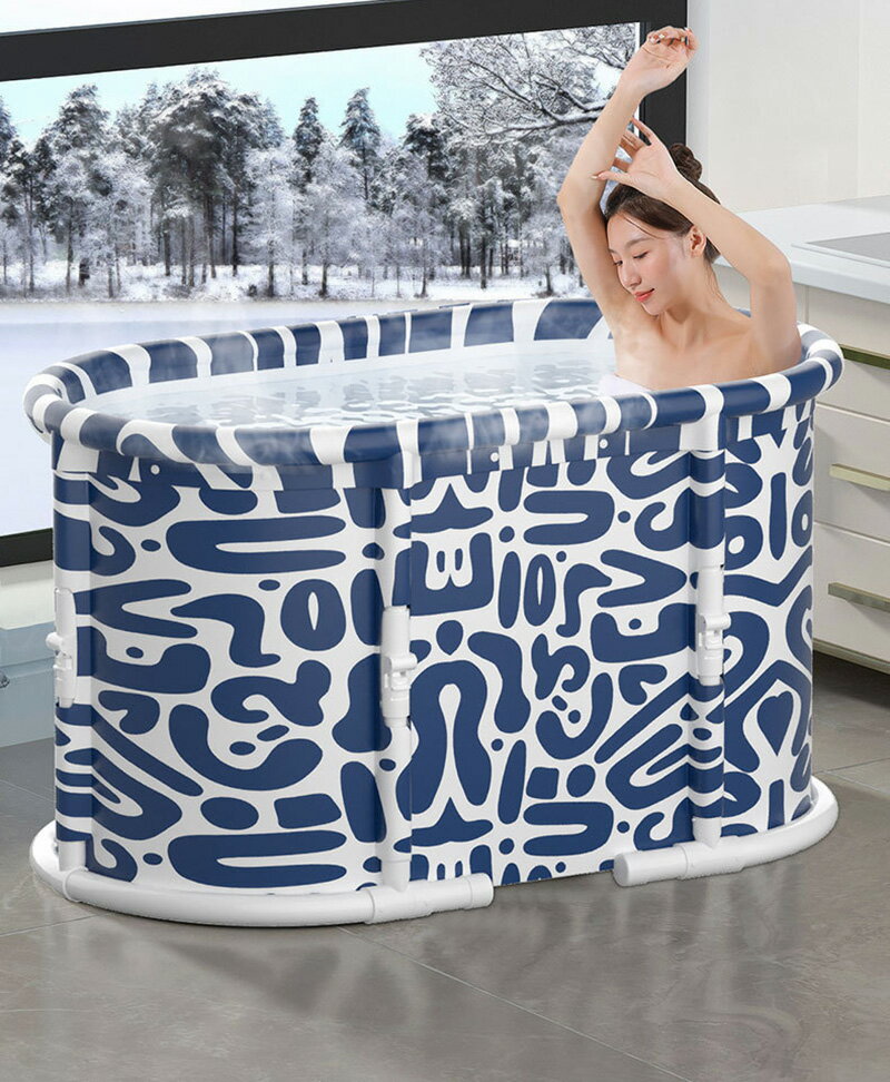 【色とサイズ】この折りたたみ浴槽の色はブルーです。 浴槽の長さは95cm、幅と高さは55cmです。 【高められたバレル】21.7インチ/55cmに高くなり、お湯が肩から浸透し、入浴がより快適になります。 リラックスして湯船に浸かることができ...