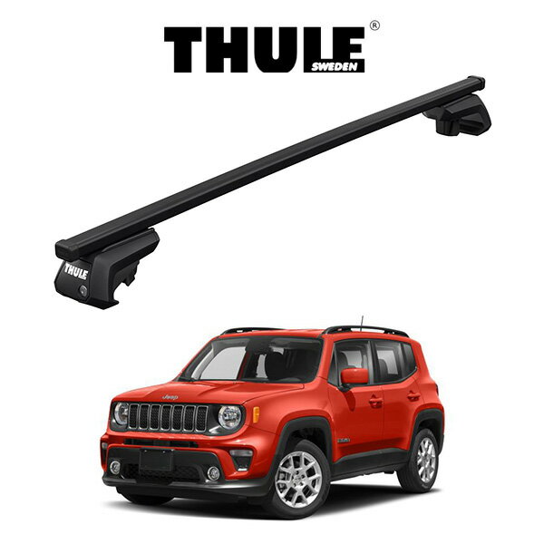 THULE Base carriers （スーリーベースキャリア）スクエアバーJEEP RENEGADE 2015y〜 ルーフレール付き車 車種別セット ◆フット：品番TH710410 （4個セット) ◆バー：品番TH7124 （2本セット...