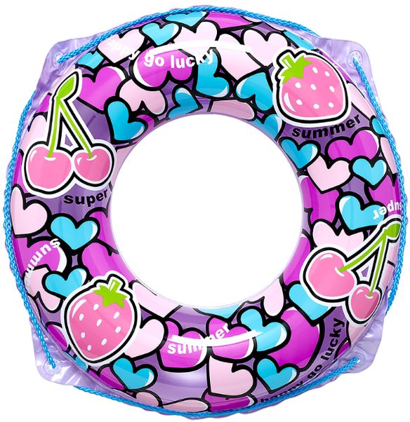【商品名】 浮輪 うきわ お子様用ウキワ ベリーチェリーウキワ 60cm パープル 紫 対象年齢4歳〜8歳くらいのお子様に最適！。 膨らんだ状態のウキワの内周は約85〜90cmです。 ロープ付き。空気の注入と排出が簡単！「かんたん空気栓」採...