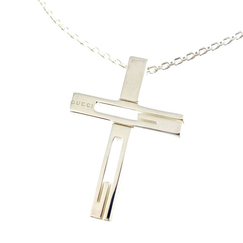 商品説明商品名グッチ　カットアウトG クロス ネックレス型番 -商品ランクABランク参考定価￥- 色(ライン)シルバー 素材Ag925サイズ全長 約55cmモチーフ 約W24.8mm×H34.5mm(取り外し不可)重量 約11.9g付属品箱...