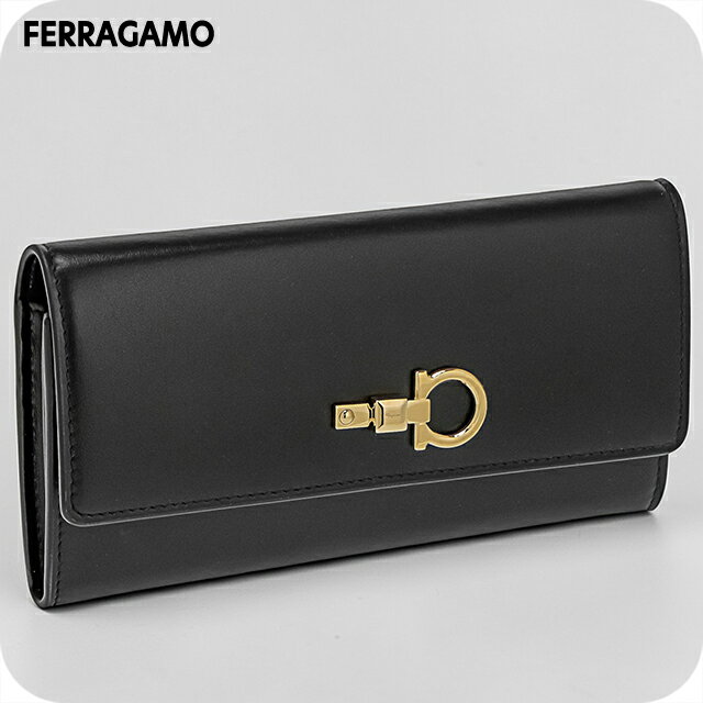 フェラガモ 長財布 レディース ブランド 22D999 NER Ferragamo ブラック ◆フェラガモはイタリアを代表するファッションブランド。高品質なレザーを使った履き心地のよい靴をはじめ、バッグなど革製品の分野でも人気です。「ガンチ...