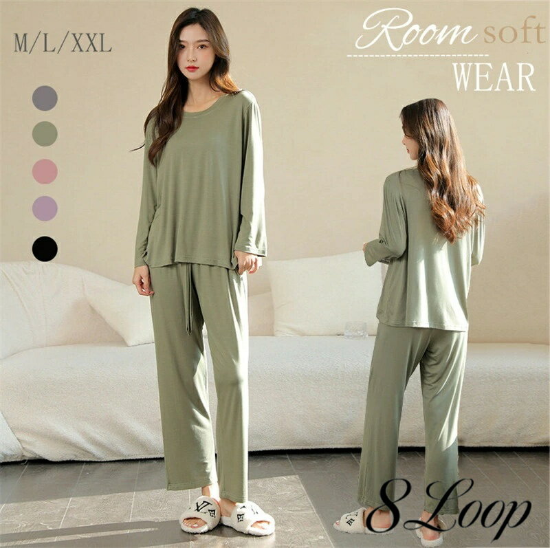 商品内容: レディースルームウェア 上下セット カラー:写真通り サイズ： M:着丈：59cm バスト102cm ズボン丈92cm ウエスト（ゴム入り）62cm ヒップ110cm 適応体重：40-52.5kg L:着丈：61cm バスト10...