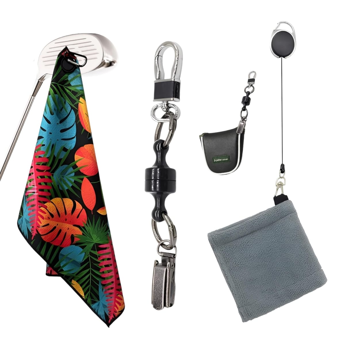 ✅【ゴルフの悩みを完全解消！必携3点セットで快適ラウンドへ】ボールタオル、パターカバーホルダーに加え、クラブ拭き用タオルもセットに。カバーの紛失や、クラブ・ボールの汚れといったプレーの妨げとなる要素を徹底解消し、あなたのゴルフへの集中力を高...