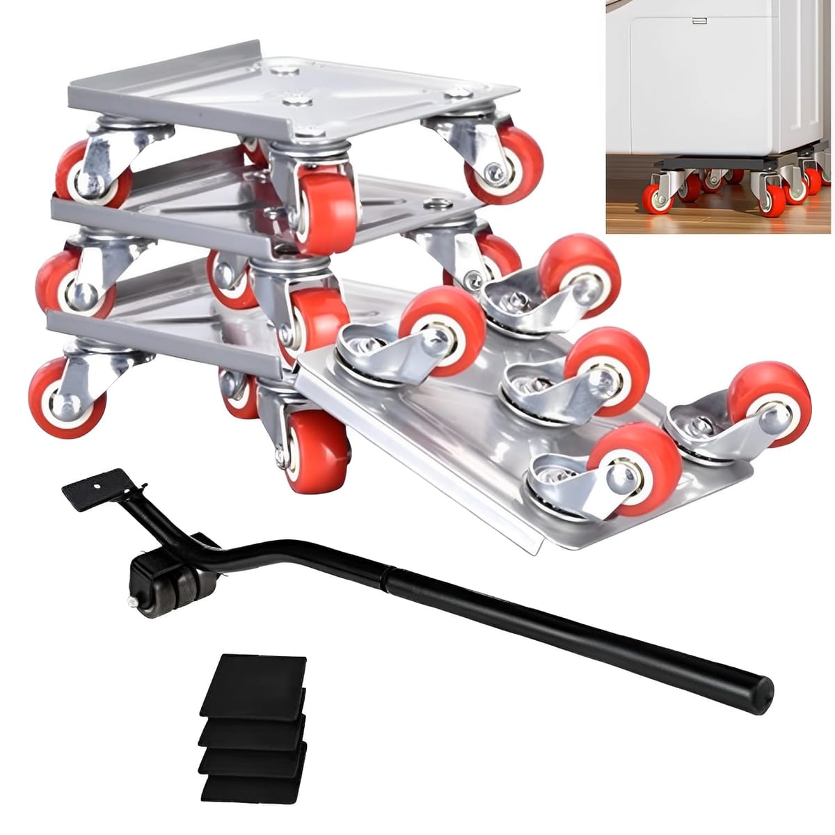 コンパクトなのに力持ち！耐荷重600kgの平台車重たい荷物もスイスイ運べる！ 商品の特徴: 力持ち！ 最大600kgまでOK！重たい家具もラクラク運べます。 安定感バツグン！ 5つの車輪設計でグラグラしない！安定して荷物を運べます。 小回り...