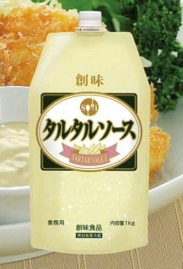 ざくぎり玉ねぎとピクルスをたっぷりと配合しました♪業務用　創味　タルタルソース　1kg　口栓付きパウチ （1本売り）！　創味食品独自の製法で仕上げたクリーミーなタルタルソースです♪ ざくぎり玉ねぎとピクルスをたっぷりと配合し、当社独自の製法...
