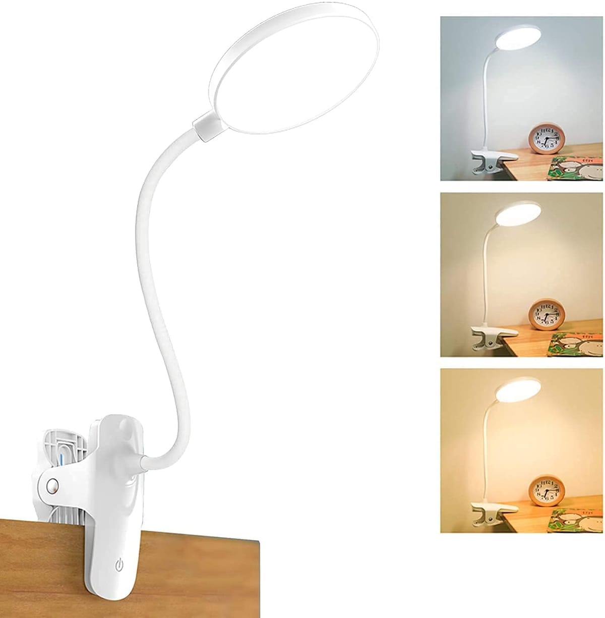 ✨🎨【20個LED・タッチ式、usb充電/差込兼用】同類の製品と比較して、弊社のクリップライトが均等に広がった20個のLEDビ一ズにより、ちらつきやぶましさがありません。クリップライトはタッチ式電源で、クリップライトが250...