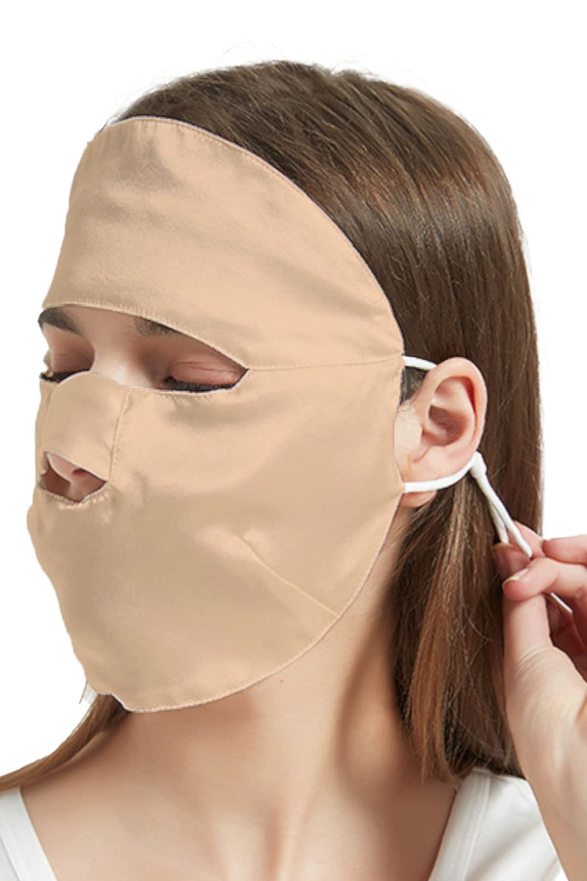 【簡単美容ケア】つけて寝るだけの美容ケアマスク！目覚めた瞬間、いつもと違う！美うる肌【天然シルク100%】シルクは人のお肌に近いアミノ酸タンパク質でできています。保湿性に優れ、乾燥を防ぎます。【息がしやすい】呼吸がしやすい立体デザイン。口元...