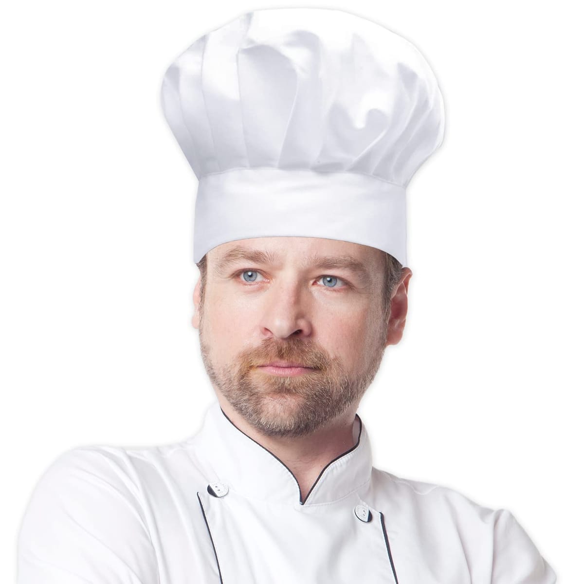レストランの厨房でせわしなく立ち働くコックのユニフォームといえば、まず思いつくのは白いダブルのコック服と白いコック帽ですよね！「BROWN PARKER」製のコック帽は、真っ白で清潔感がありフリーサイズですので幅広くお使いいただけます。