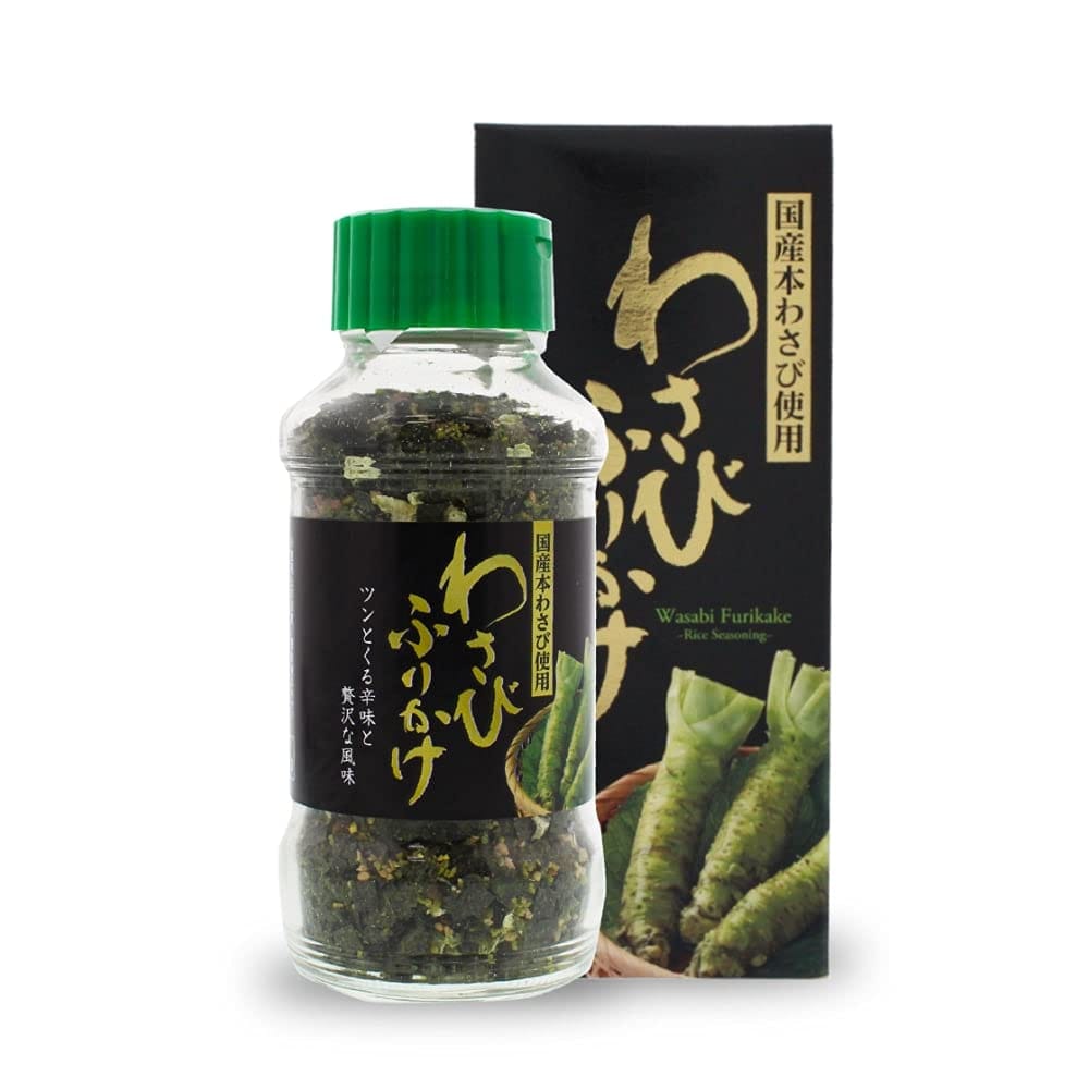 原材料名　わさび顆粒（食塩、粉糖、乳糖、わさび茎粉末、抹茶粉末）、乾燥野沢菜（野沢菜、食塩、砂糖、ぶどう糖、その他）、海苔、のり顆粒（乳糖、ぶどう糖、食塩、アオサ粉末、その他）、煎り胡麻、だし顆粒（乳糖、食塩、ぶどう糖、かつお節粉末、その他...