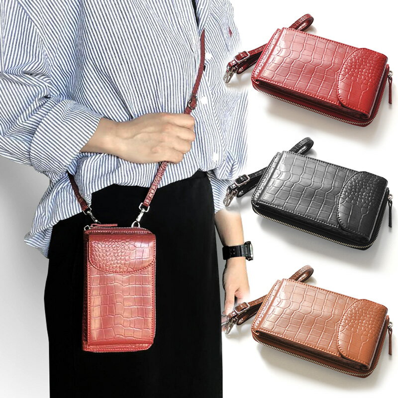 スマホポーチ スマホショルダー スマホケース 財布 ミニ財布 スマートフォン iPhone Android アンドロイド 携帯ケース スマホカバー ショルダーバッグ ミニバッグ 取り外し可能 かわいい レディース おしゃれ 牛革 レザー ク...