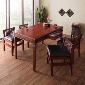 ■テーブル(W80)【サイズ】幅80 奥行80 高さ73cm【材質】天板：天然木マホガニー無垢材 仕上げ：ラッカー塗装 脚部：天然木マホガニー無垢材 引出し取っ手：真鍮【製品重量】20kg【梱包数】1【梱包サイズ/重量】85 85 20cm...