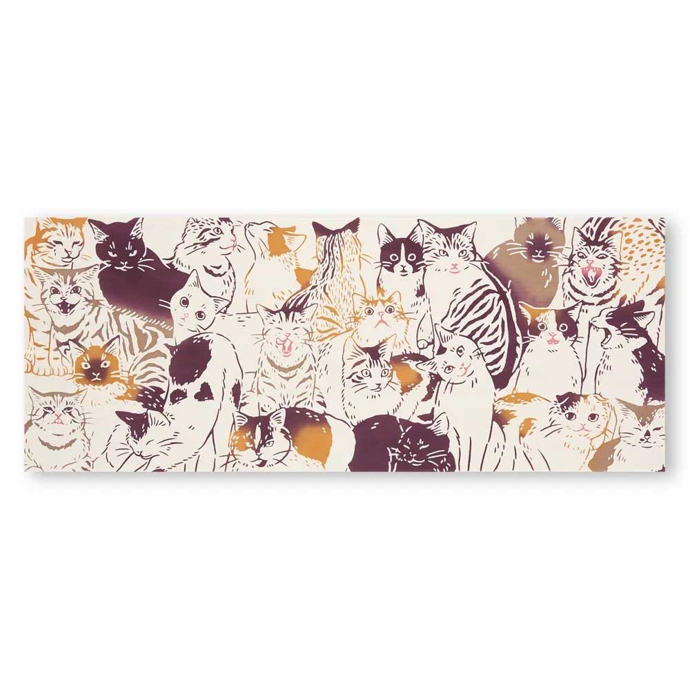 ■商品詳細 商品名：猫づくし kenema-注染手拭い にゃーにゃーにゃー！ いろんな猫が大集合！連れて帰るならどの子かな？ 約35×90cm　日本製　綿100% 写真は出来るだけ実物と近づけていますがどうしても差異が発生する事が あります...