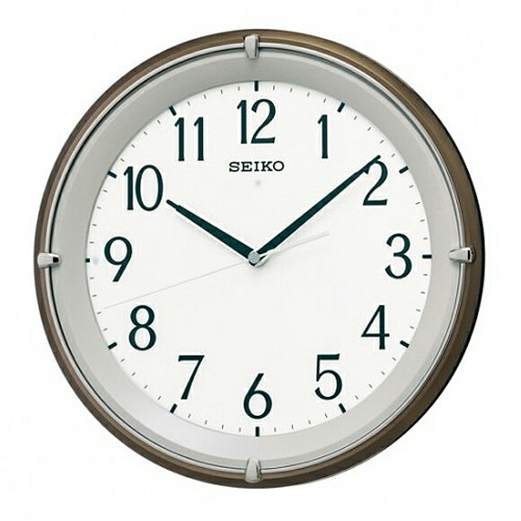 SEIKO(セイコー) 掛け時計 電波時計 アナログ 文字盤自動点灯 KX203B　のスペックサイズ縦 312 × 横 312 ×奥行 49 (mm) 1.2kg素材プラスチック枠（茶メタリック塗装）前面：ガラス機能・電波修正機能（40kH...