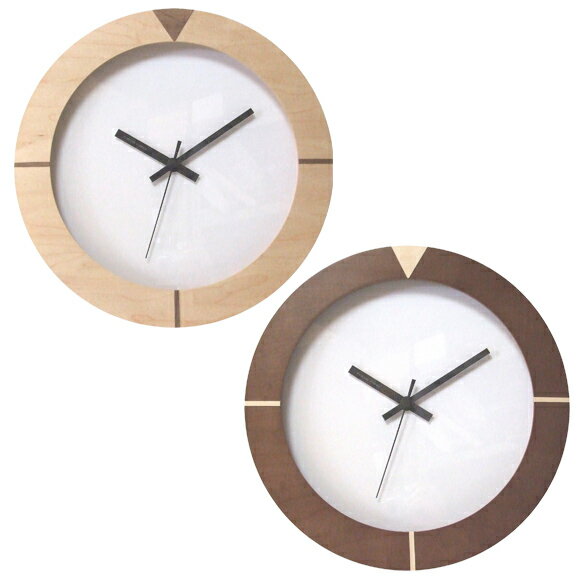 掛け時計 丸型 木製 ラウンドエッジクロック スイープムーブメント 日本製 文字盤表示なし　(FO-V0049)　のスペックサイズ直径26．5×奥行4．5cm　　575g素材メープル材　・ガラス機能掛け時計、スイープ秒針カラーナチュラル、ブ...