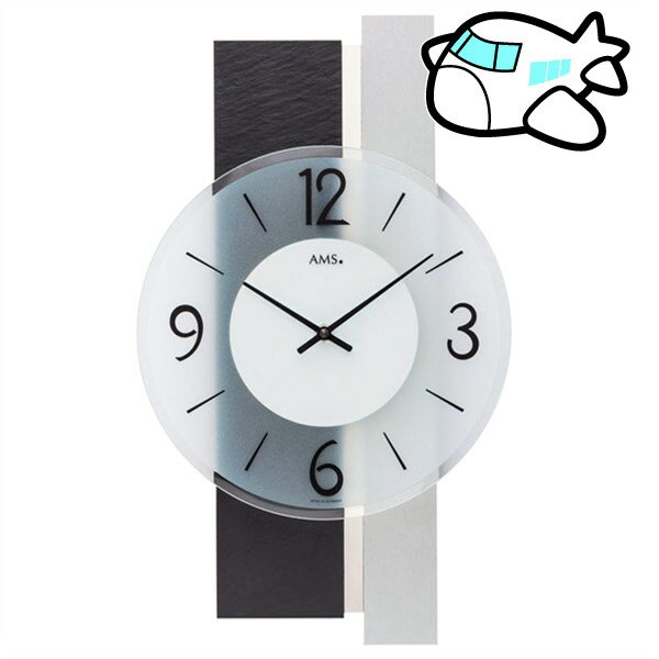 AMS 掛け時計 アナログ ドイツ製 AMS9555 納期1ヶ月程度　(YM-AMS9555)　のスペックサイズ40×23×6cm、1．2キロ素材合板、メタル、スレート（石状の樹脂）機能掛け時計（ドイツ製ムーブメント）備考ドイツより空輸にて...
